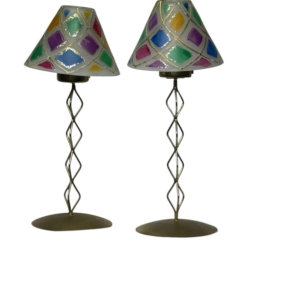 unbranded | Other | Vintage Colorful Mosaic Tea Light Candle Table ...
